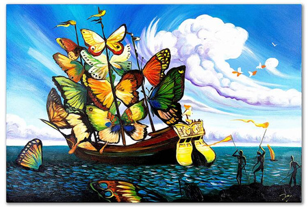 Salvador Dali Obraz olejny - statek z motylami - 60x90 cm - G104050 ...